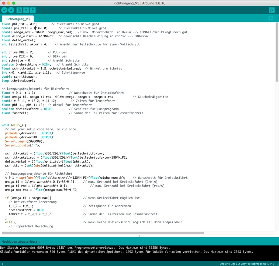 Schrittmotor-Ansteuerung mit Arduino